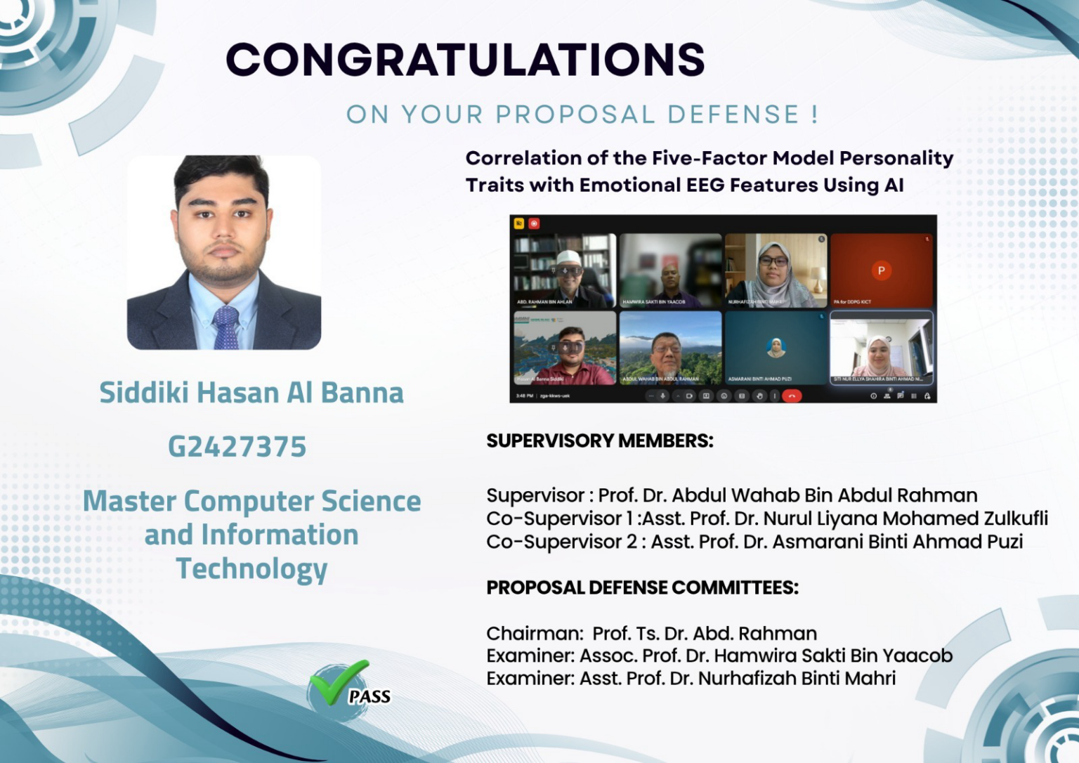 Congratulations to Br. Siddiki Hasan Al Banna on Successfully ...