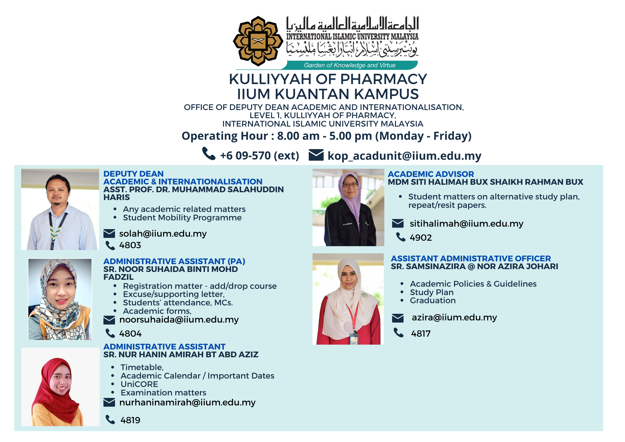 ACADEMIC RESOURCES CENTRE – Kulliyyah of Pharmacy