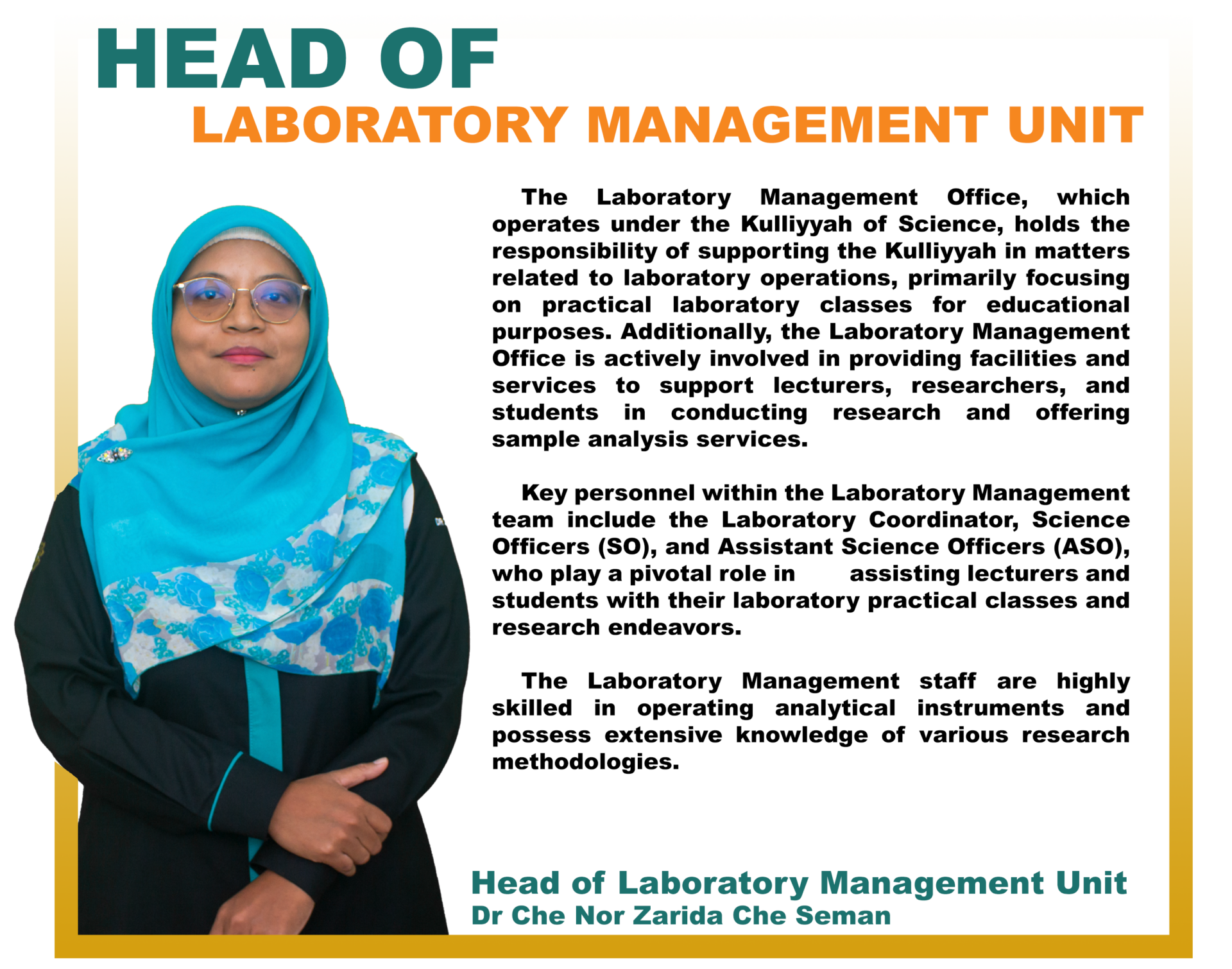 Laboratory Management Unit – Kulliyyah of Science