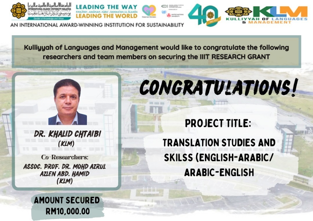 Heartiest Congratulations to Dr. Khalid Chtaibi and Assoc. Prof. Dr ...